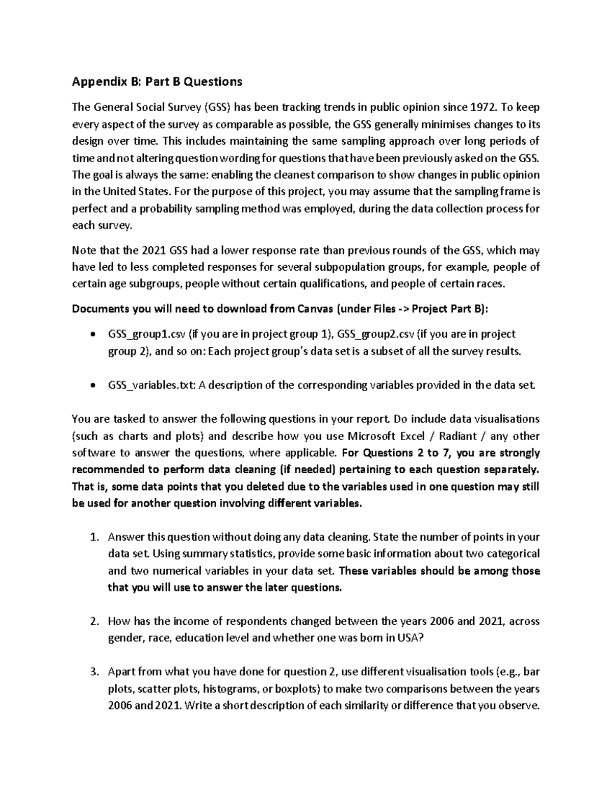Part B Questions - Part B question of the compulsory project - Appendix B: Part B Questions The ...