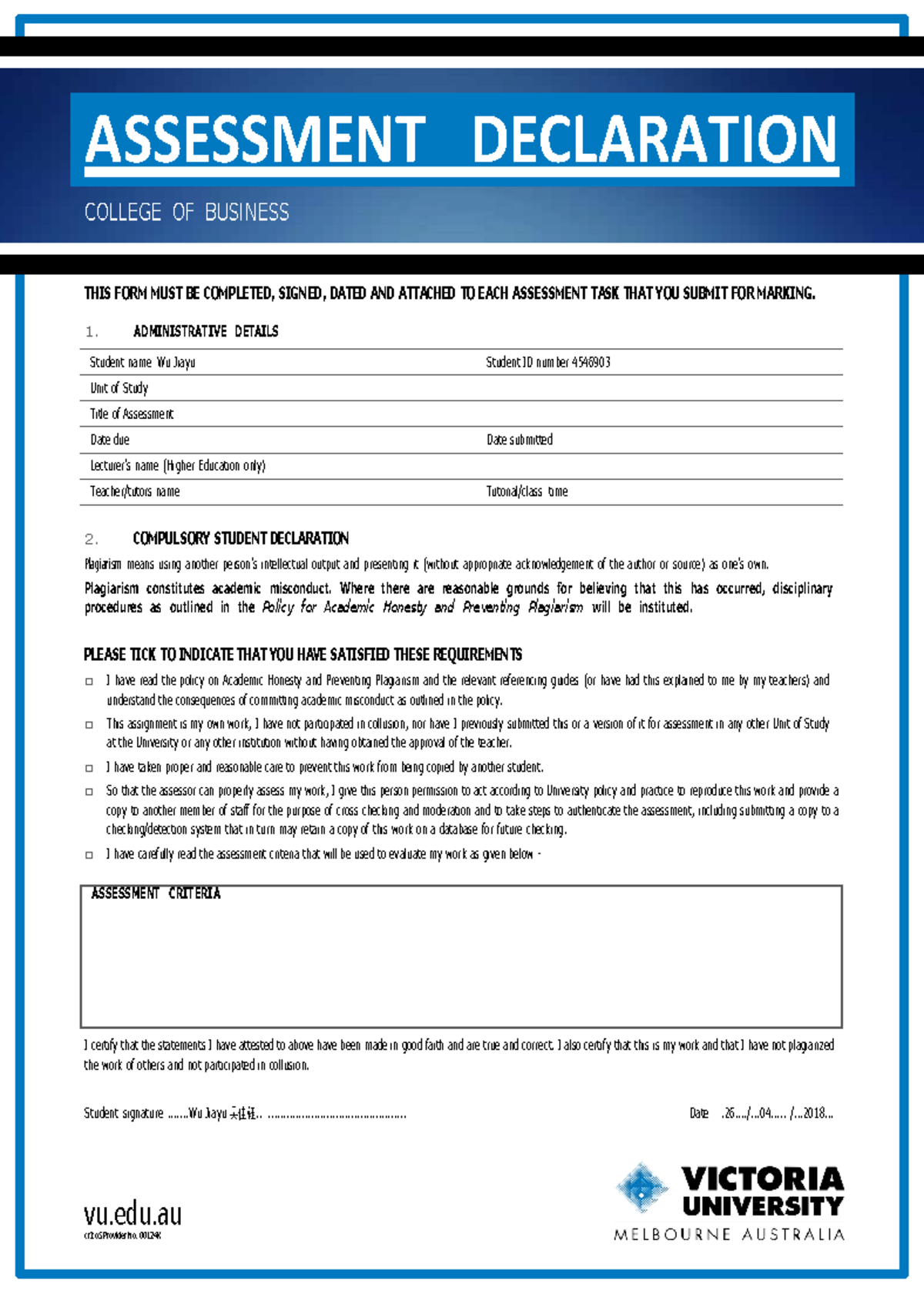 BLO2206 Taxation LAW AND Practice - BLO2206 - VU - Studocu