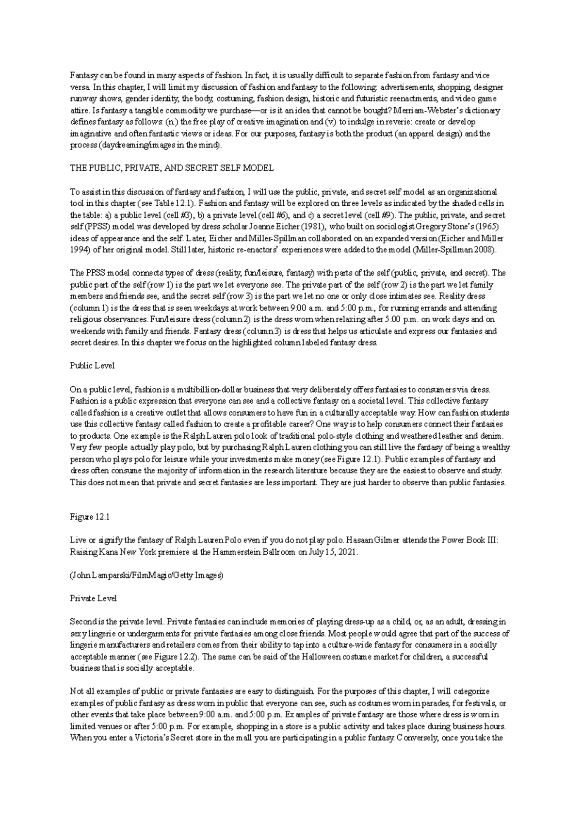 Exploring Fashion Fantasy: Public, Private, and Secret Selves (PPSS ...