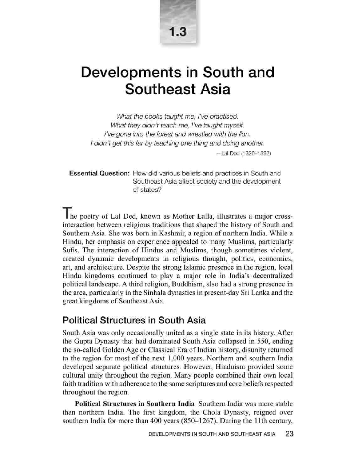 Developments in South & Southeast Asia: Amsco 2020 Study Guide - Studocu