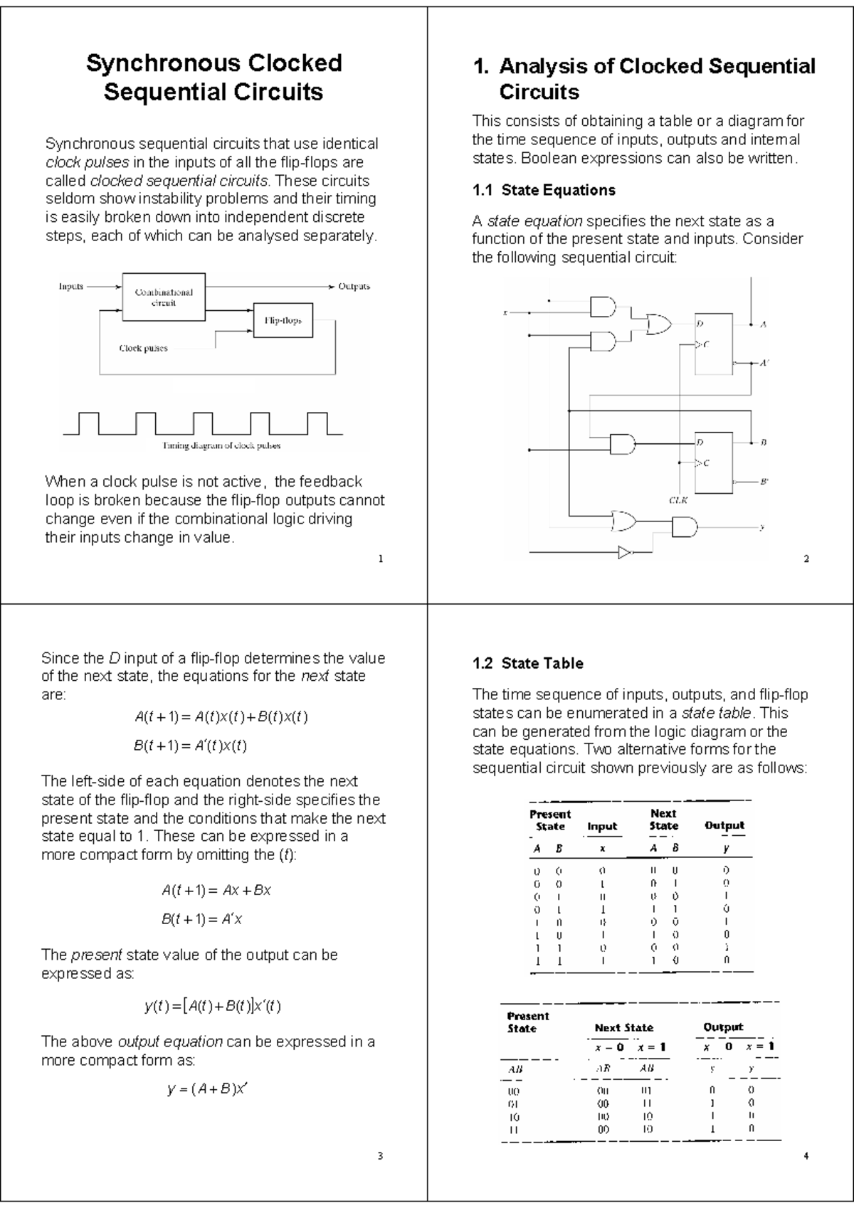 Analysis of Synchronous Clocked Sequential Circuits (ENG 101) - Studocu
