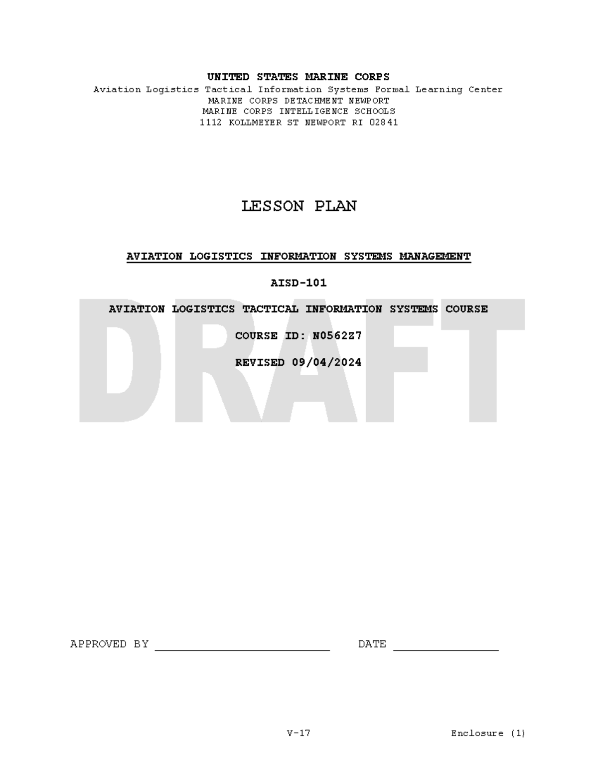Aviation Logistics Information Systems Management Lesson Plan - AISD ...