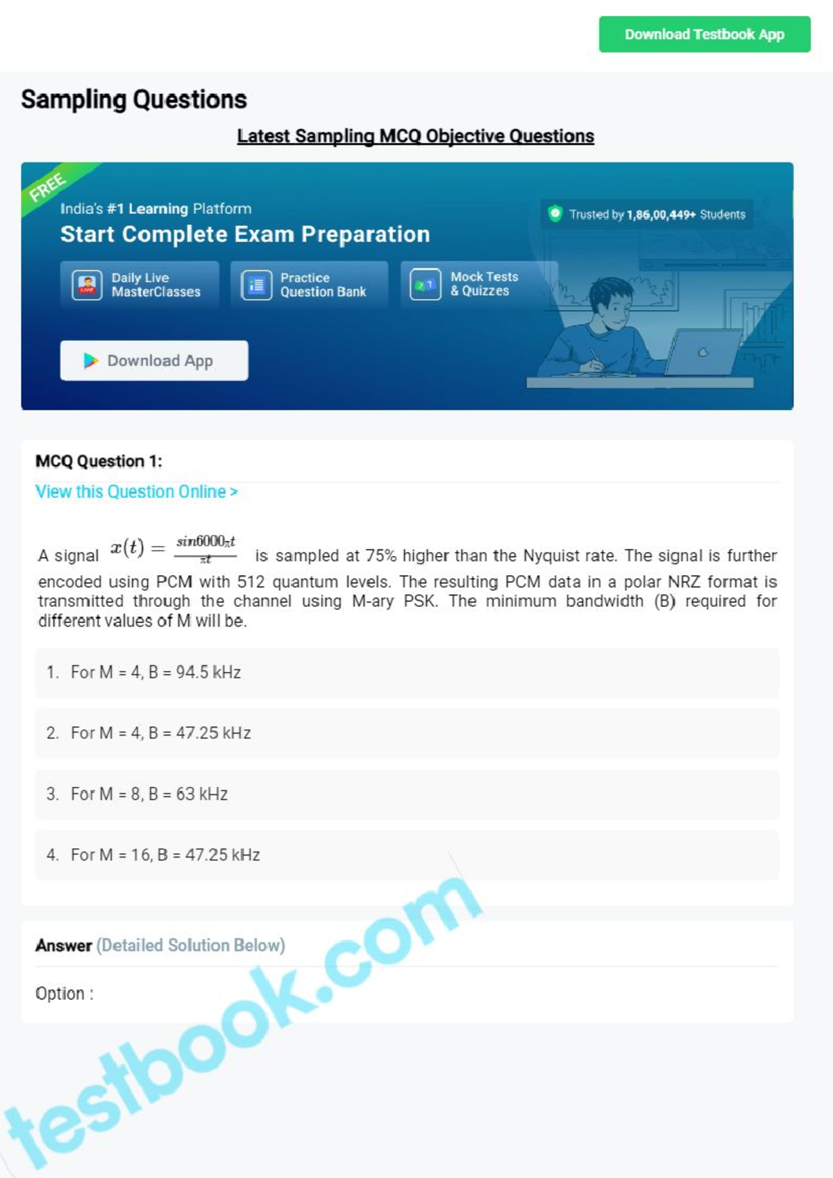 Mcq on sampling 5eea6a0839140 f30f369d7e1 - Electronics - Studocu