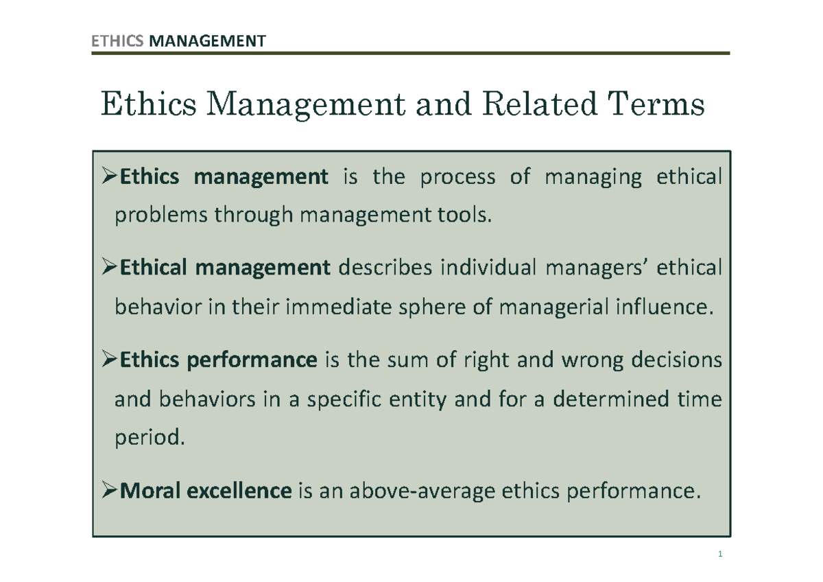 C5 Ethics Management: Understanding Ethical Issues and Organizational ...