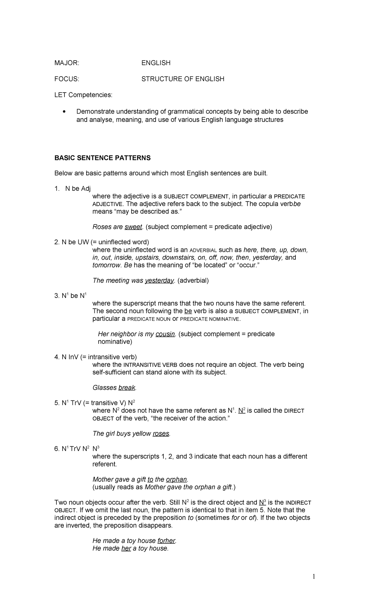 Structure Of English Lecture Notes - Major: English - Studocu