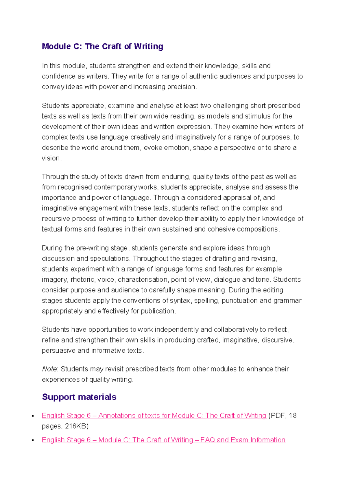 Module C: The Craft of Writing Assessment Rubric - Studocu