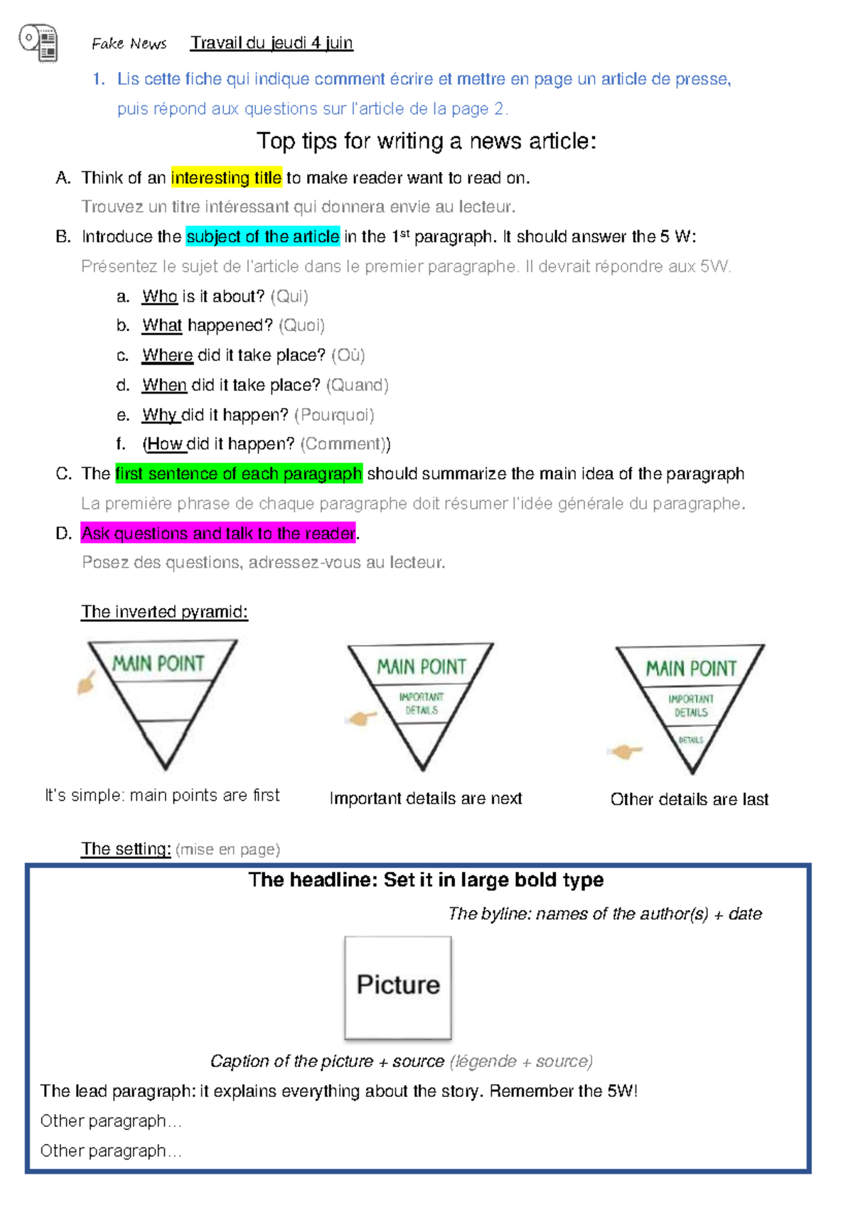 5.1 - Rédaction d'un Article de Presse - Guide Pratique - Studocu
