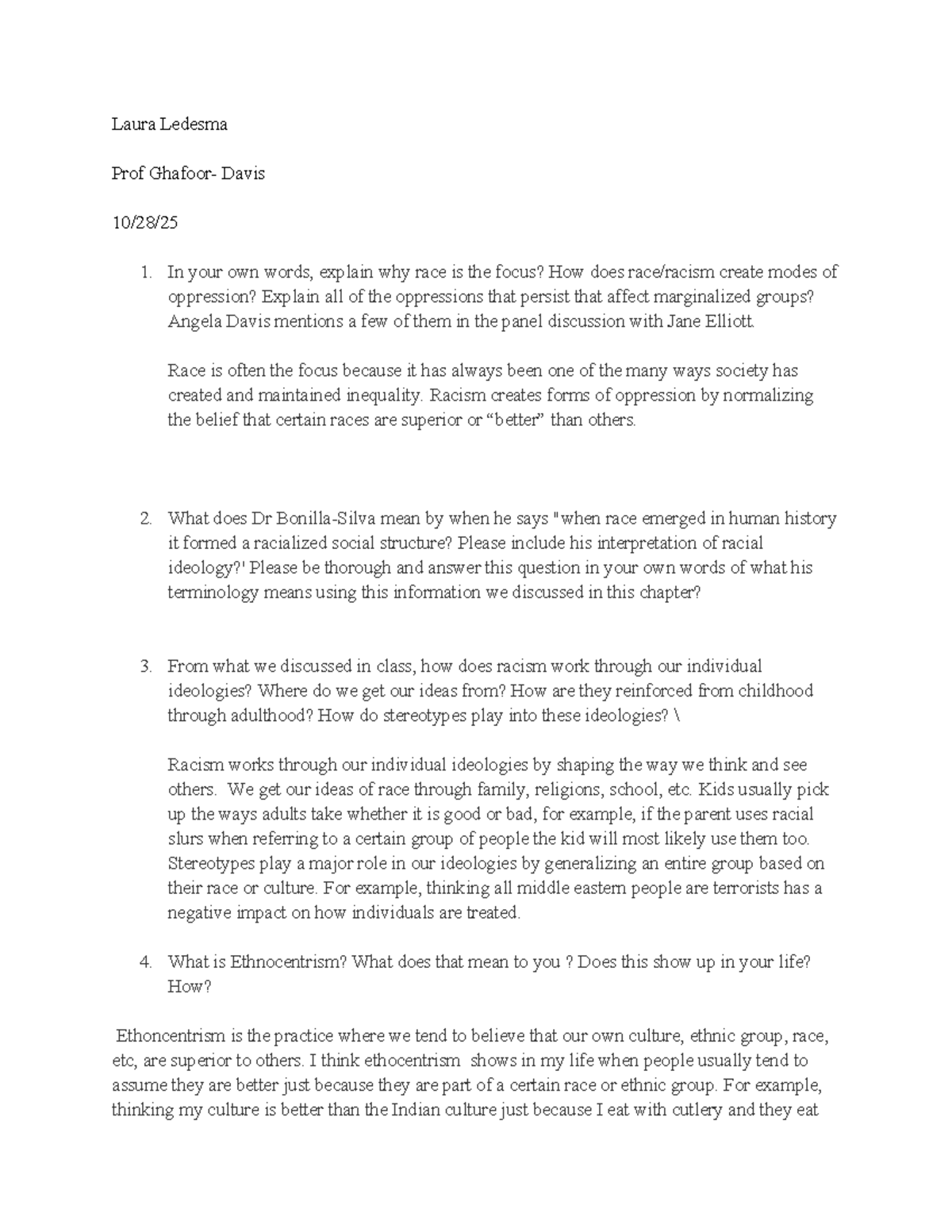 Sociology 101: Understanding Race, Oppression, and Ethnocentrism - Studocu