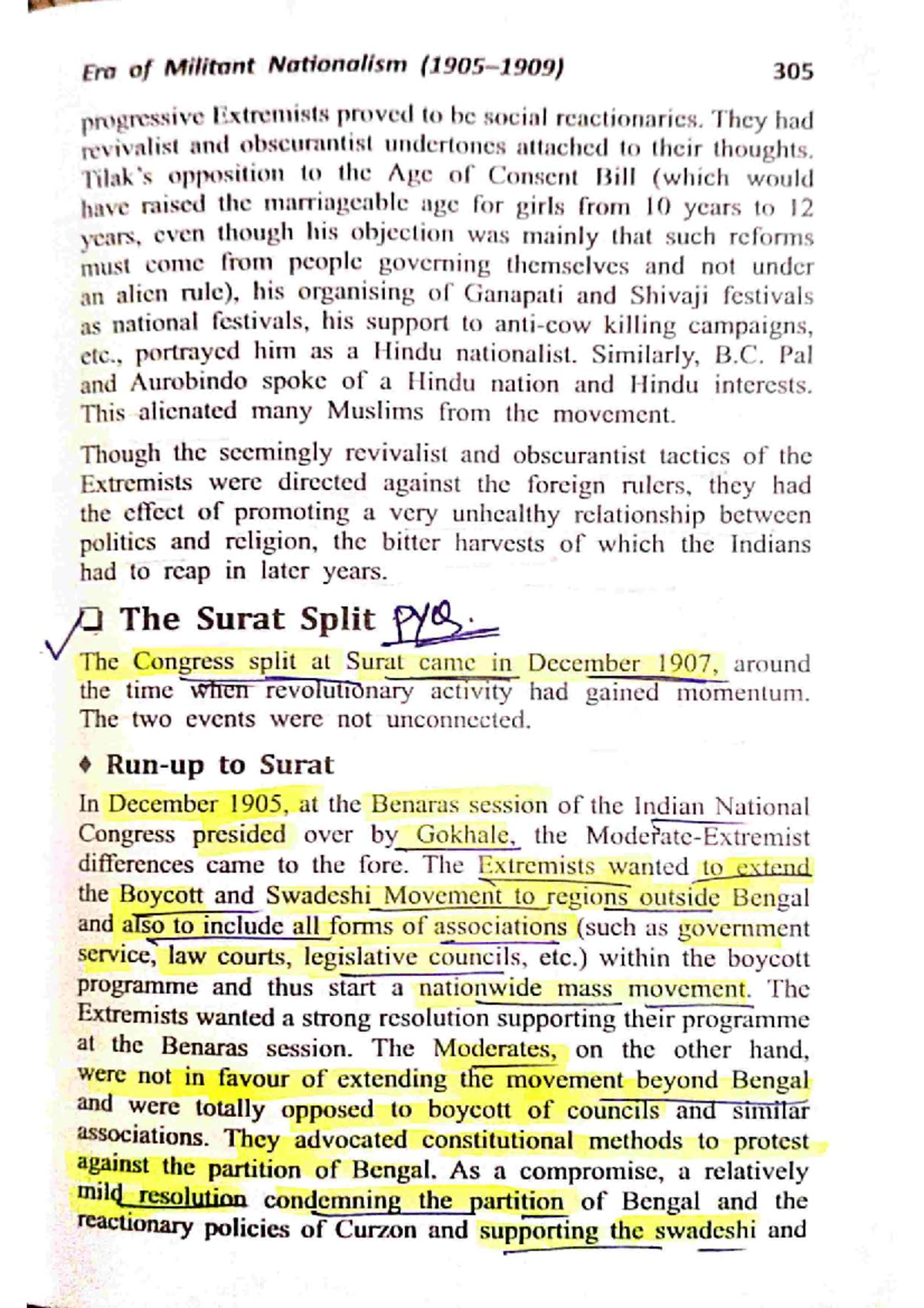 Surat Split: Militant Nationalism and Extremist Movements 305 - Studocu