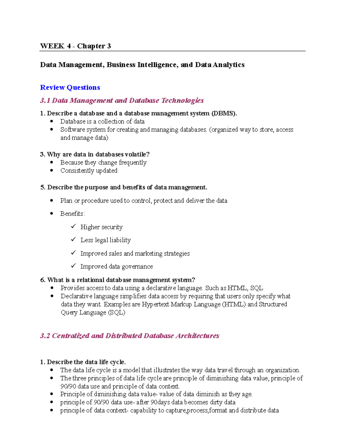 Chapter 3 - Tutorial Solutions - WEEK 4 - Chapter 3 Data Management ...