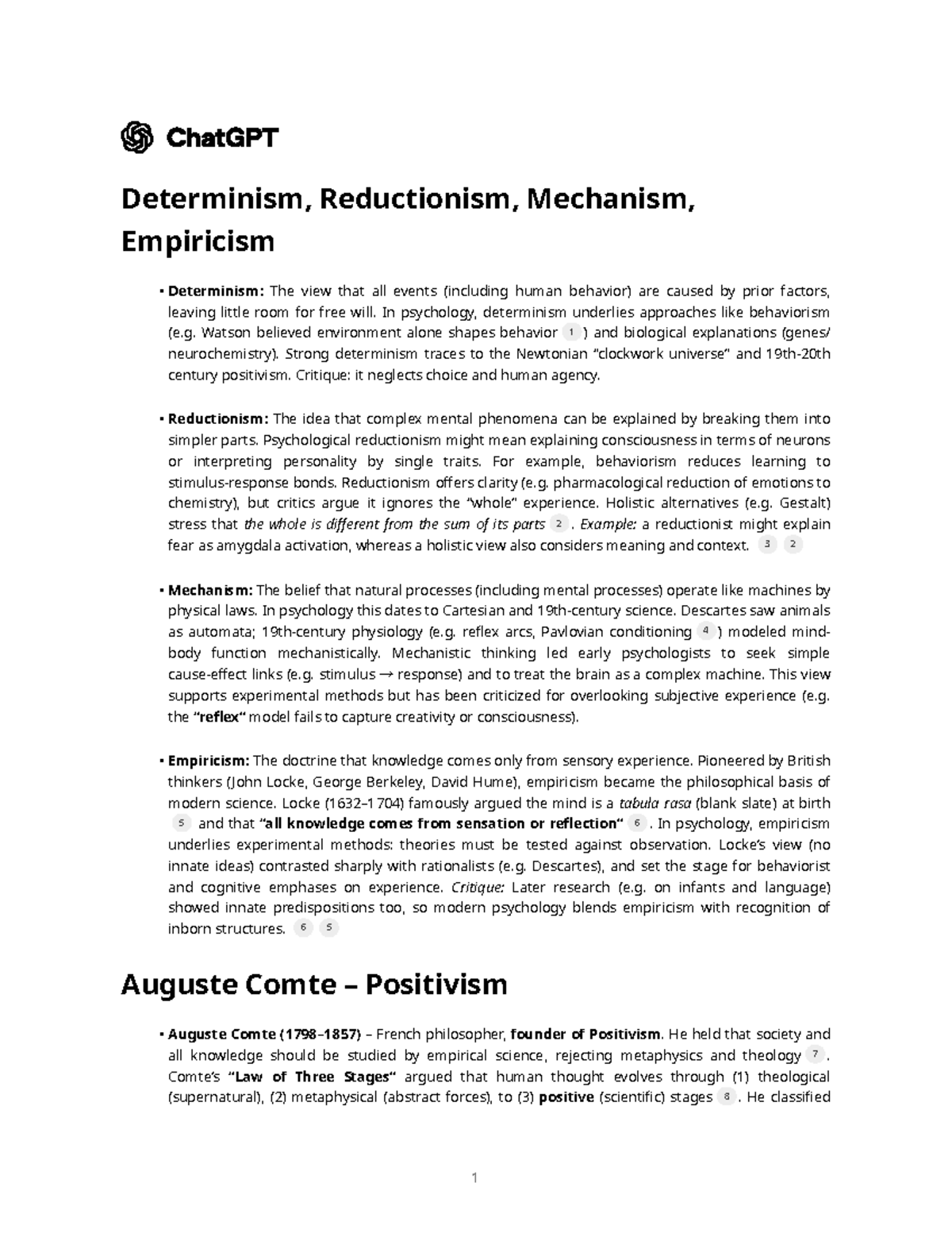 Psychology Concepts: Determinism, Reductionism, Mechanism, Empiricism ...
