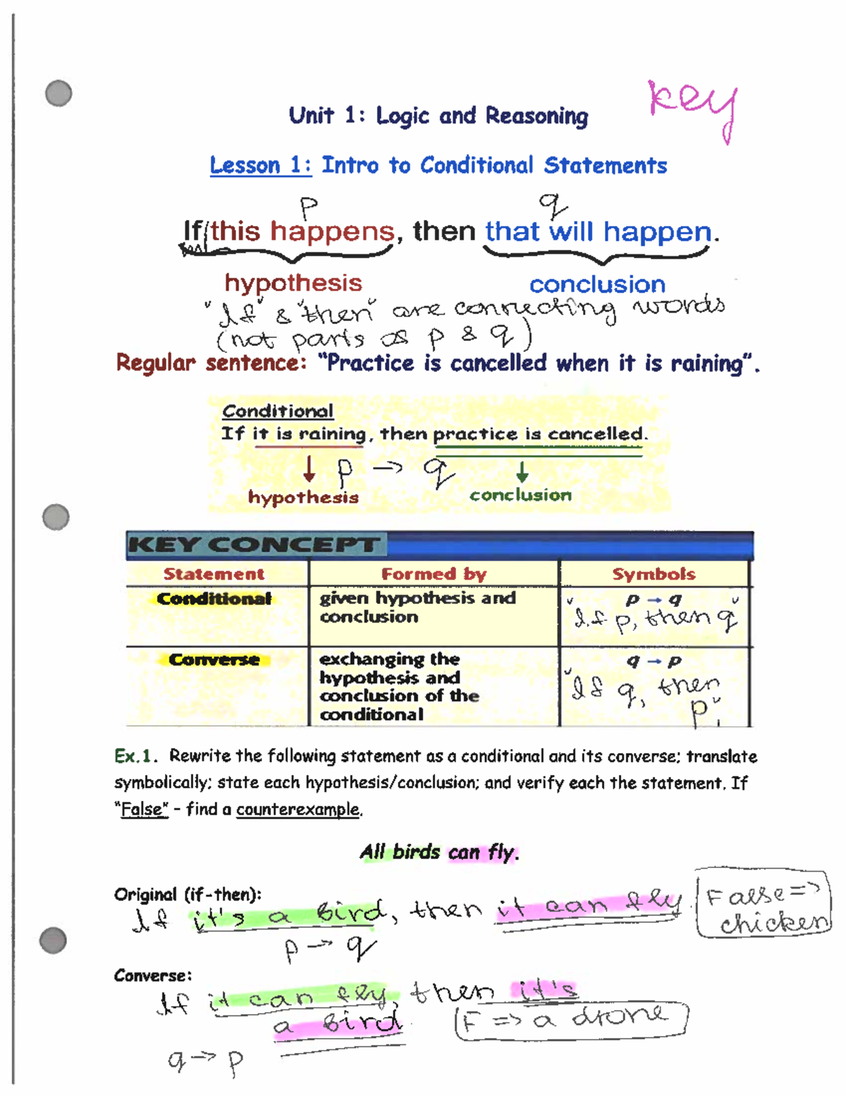 Key to lesson 1 Unit 1 Geometry - Studocu