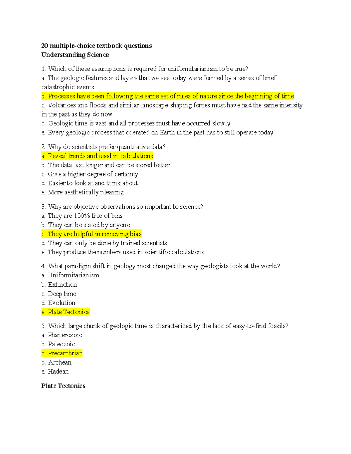 Lecture Exam #1: Understanding Plate Tectonics, Volcanoes ...