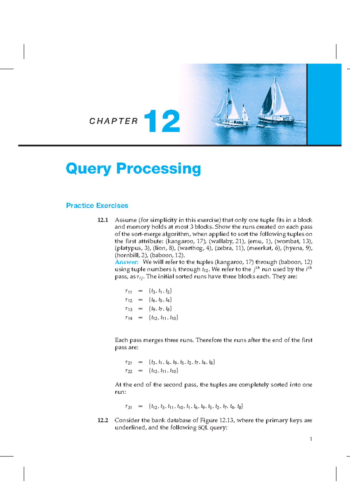 12s - Practice questions and answers - C H A P T E R 12 Query Processing Practice Exercises 12 ...