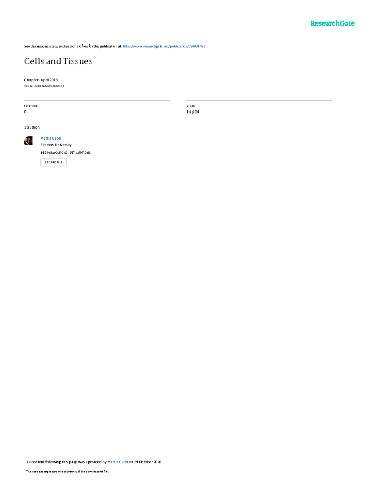 Cells and Tissues Chapter 2 - Anatomy & Physiology Notes - Studocu