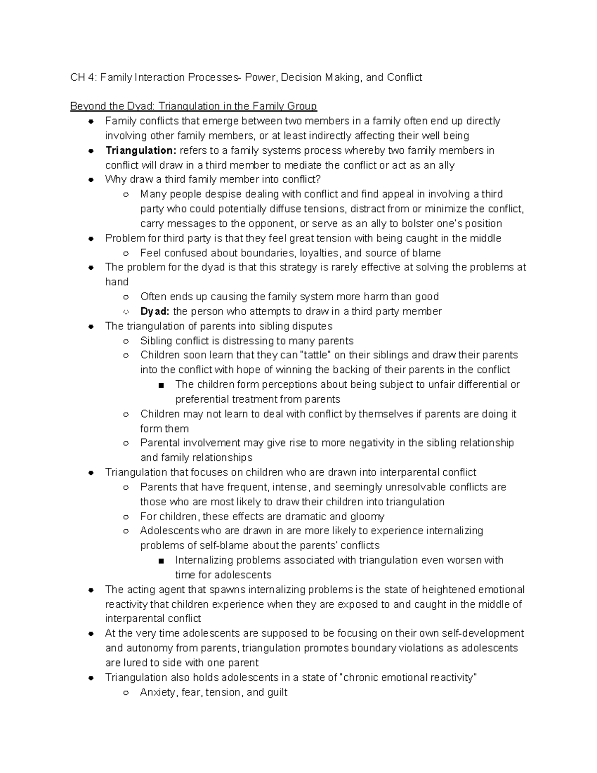 CH 4 SF Book Notes - Family Interaction Processes - CH 4: Family ...