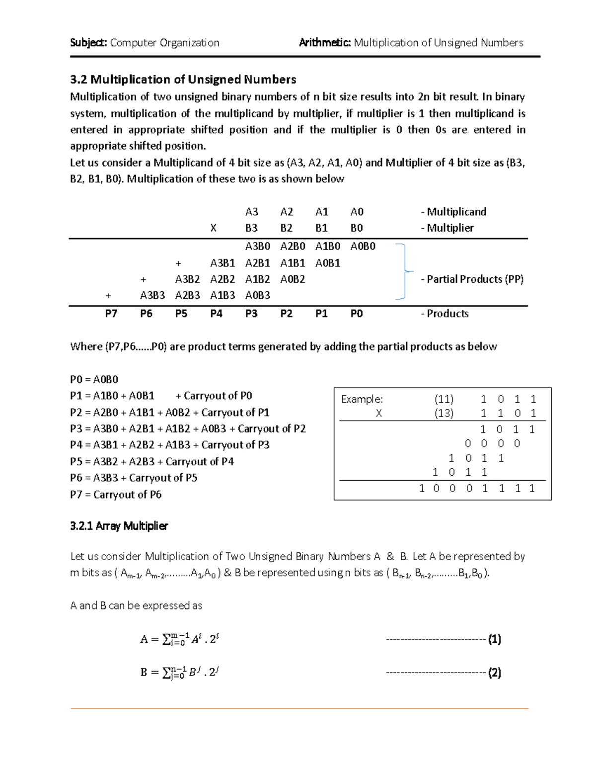 Fast Multiplication using Bit Pair and Carry Save - 3. 4 Fast ...