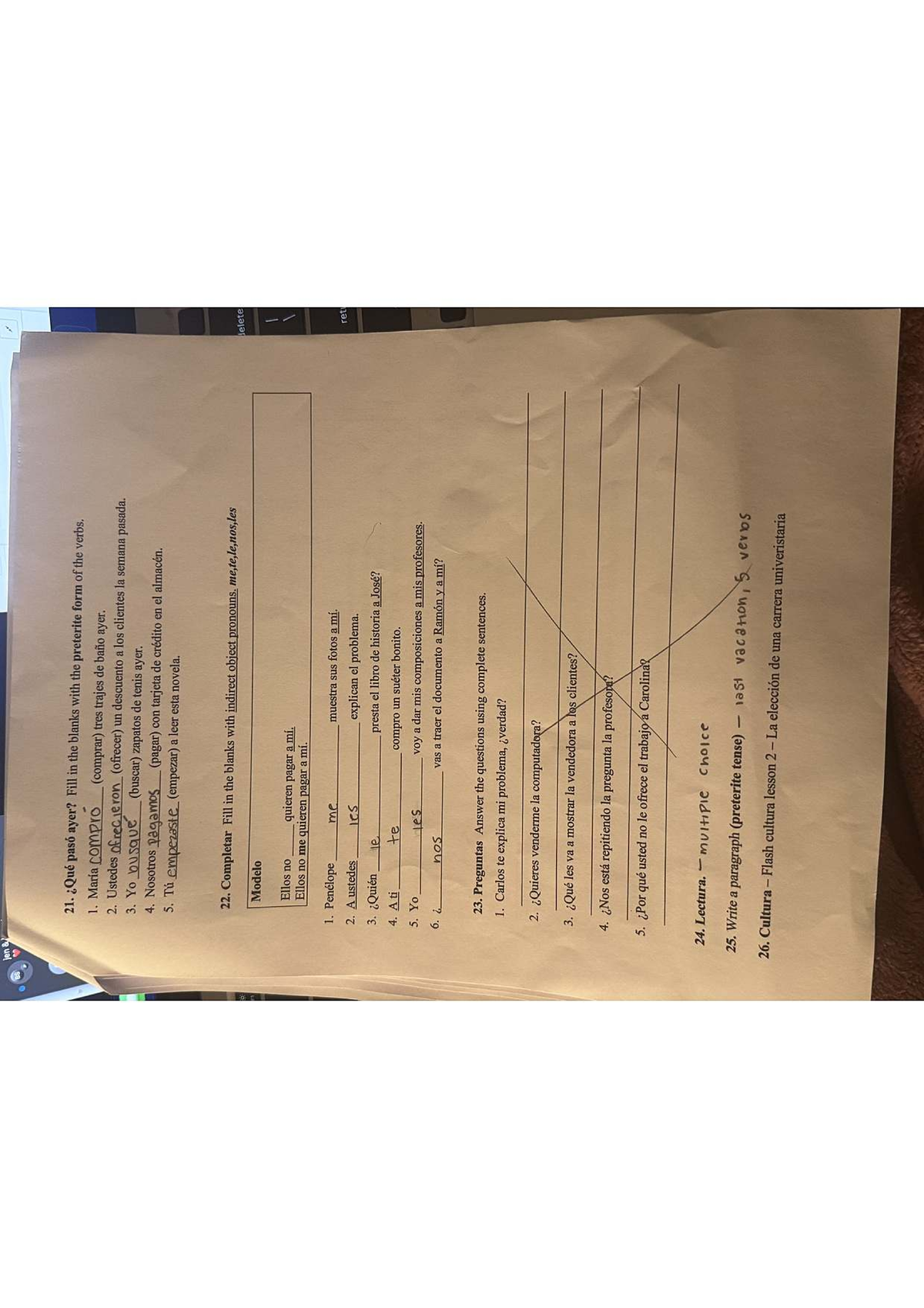 09349 Final Report: Preterite Verbs and Indirect Object Pronouns - Studocu
