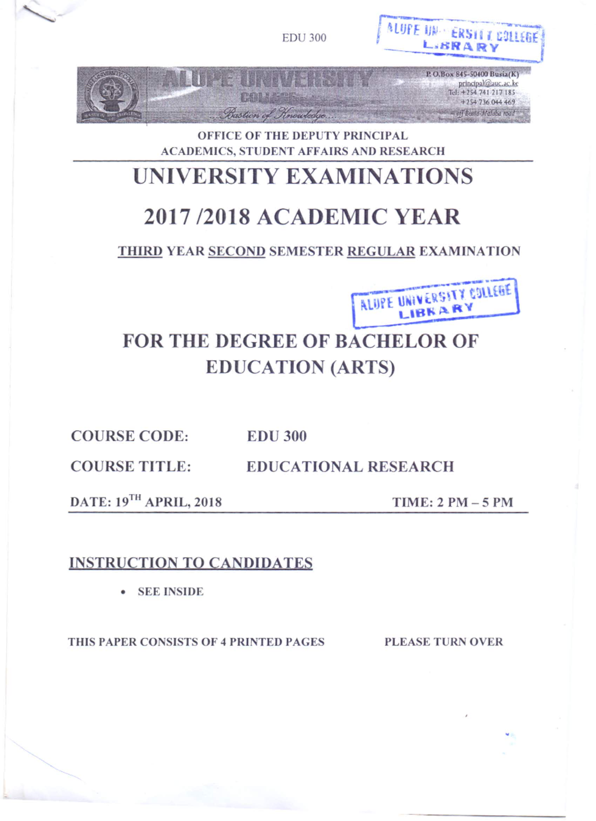EDU 300: Final Exam Study Guide for Educational Research - Studocu