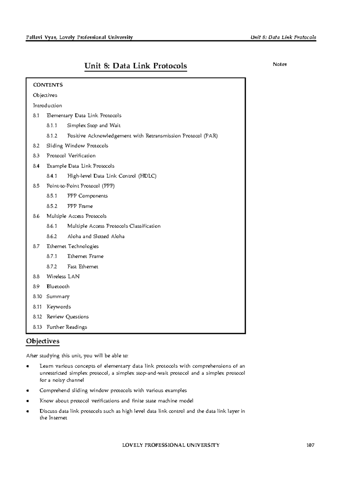 Computer Networks - Chapter 8: Data Link Protocols Notes - Studocu