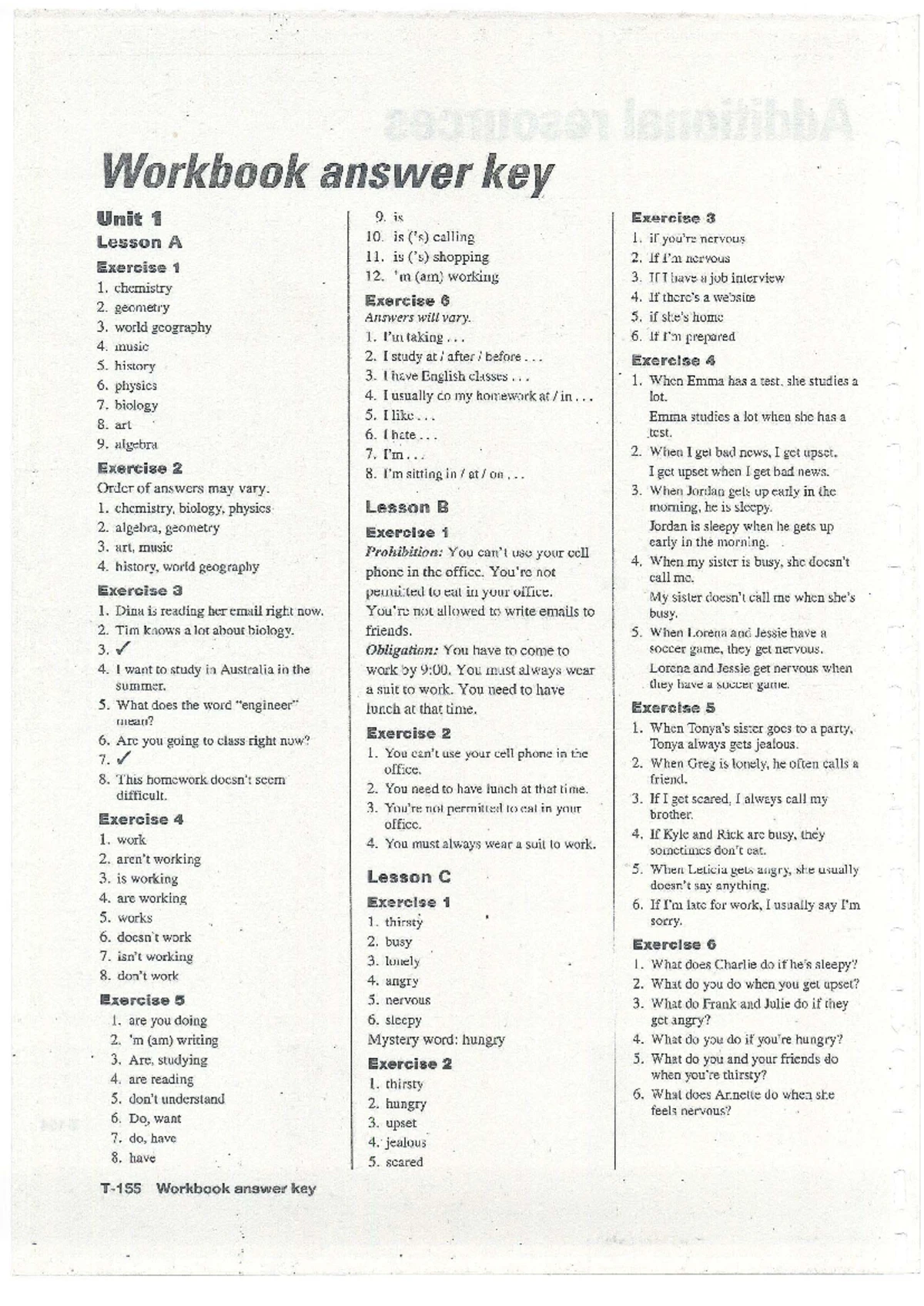 Four Corners 3 - Workbook Answer Key - English Studies - Studocu