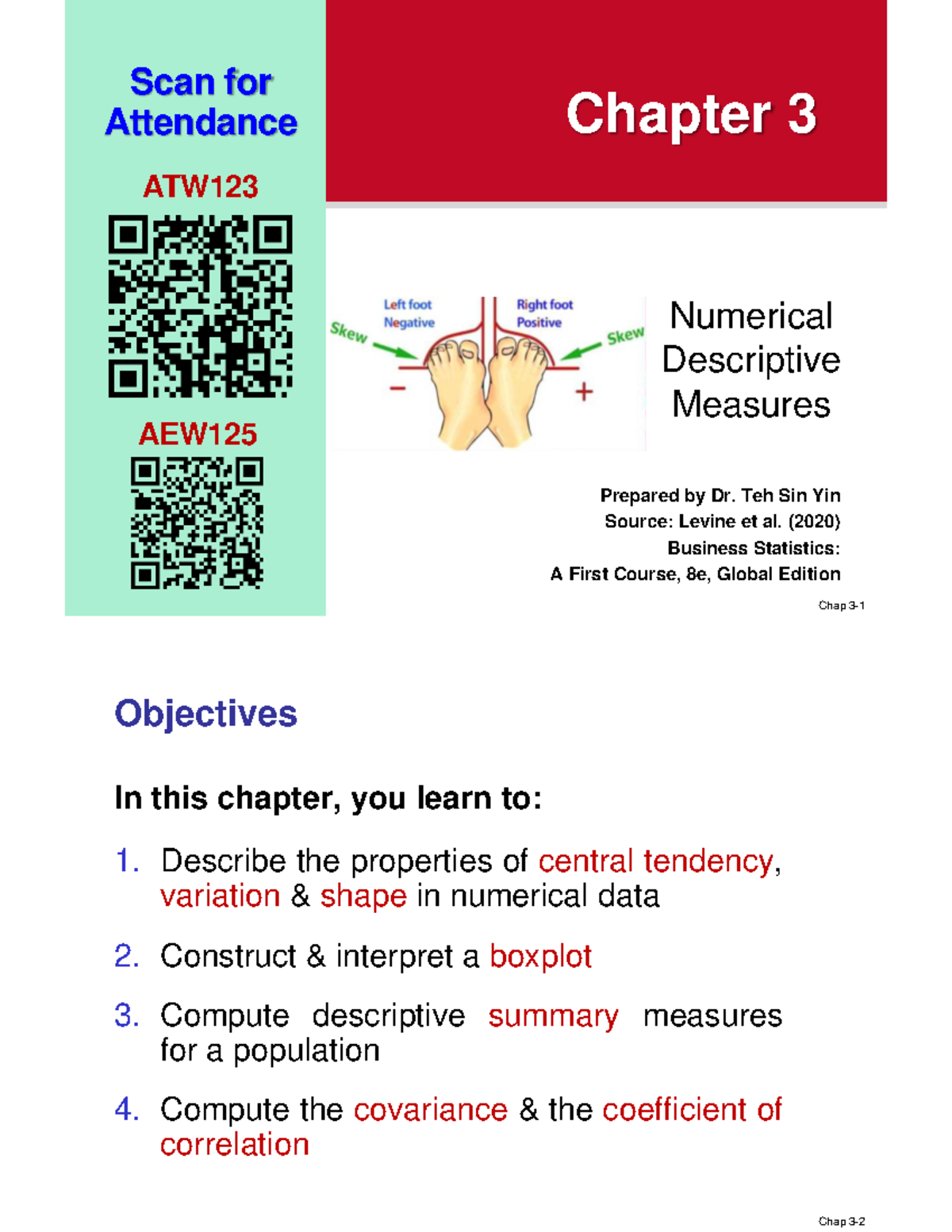 Chapter 3 Summary: Numerical Descriptive Measures ATW123 AEW125 - Studocu