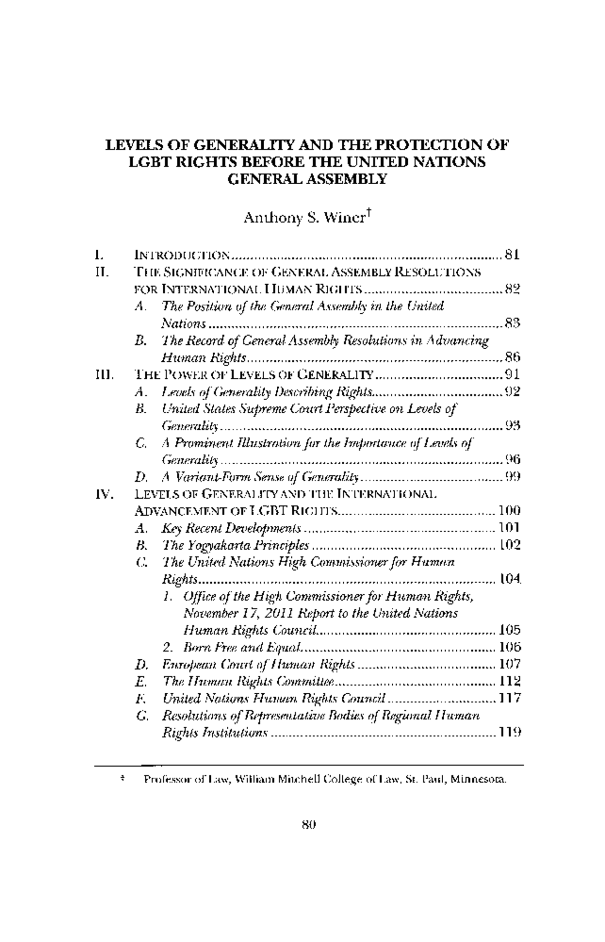 LGBT Rights and Levels of Generality: Insights for UN Advocacy - Studocu