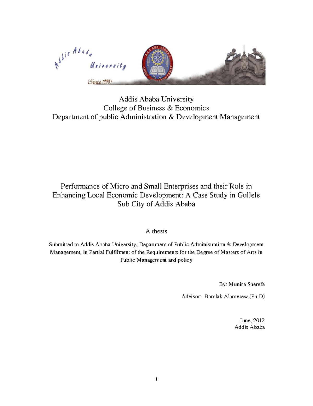 Munira Sherefa - ECONOMICS - i Addis Ababa University College of ...