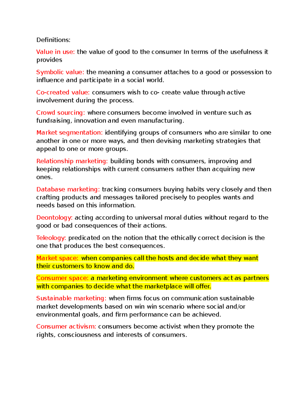 Doc31: Key Concepts in Consumer Behavior and Marketing Strategies - Studocu