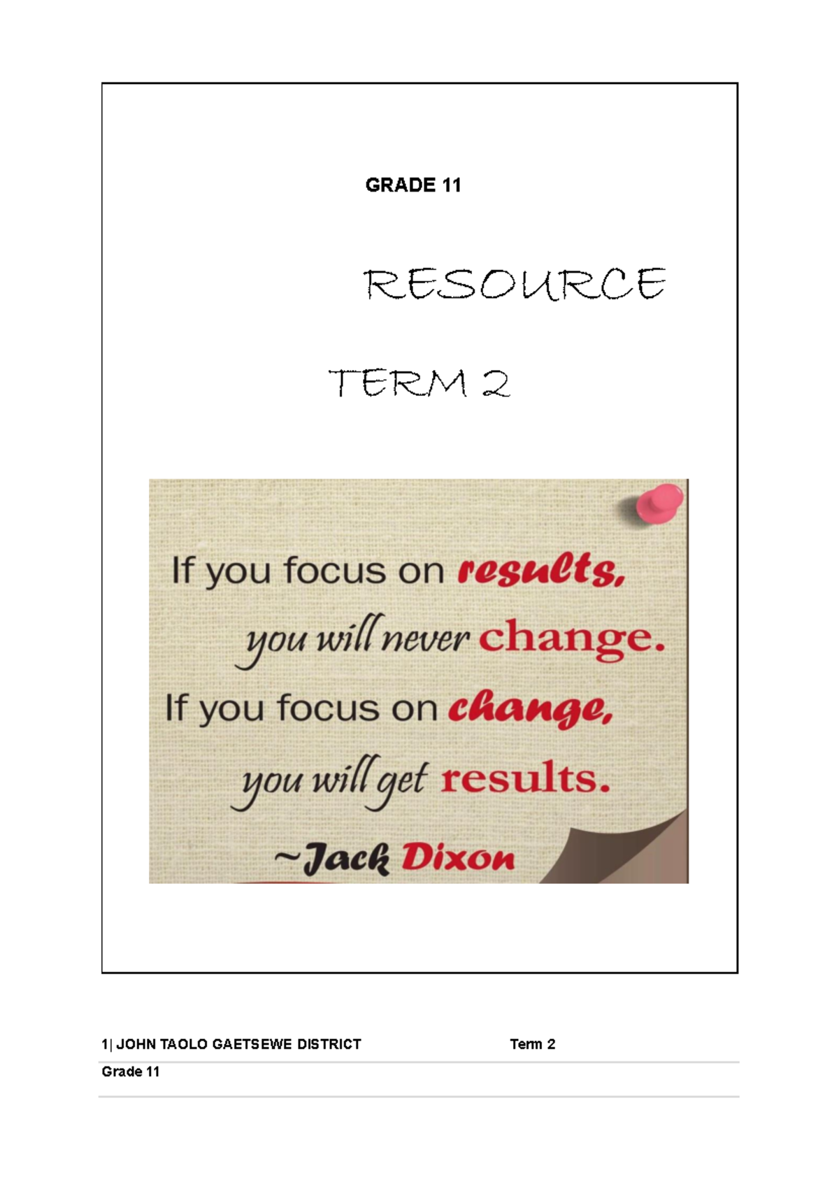 Grade 11 Term 2 Resource: Gender-Based Violence & Environmental Issues ...
