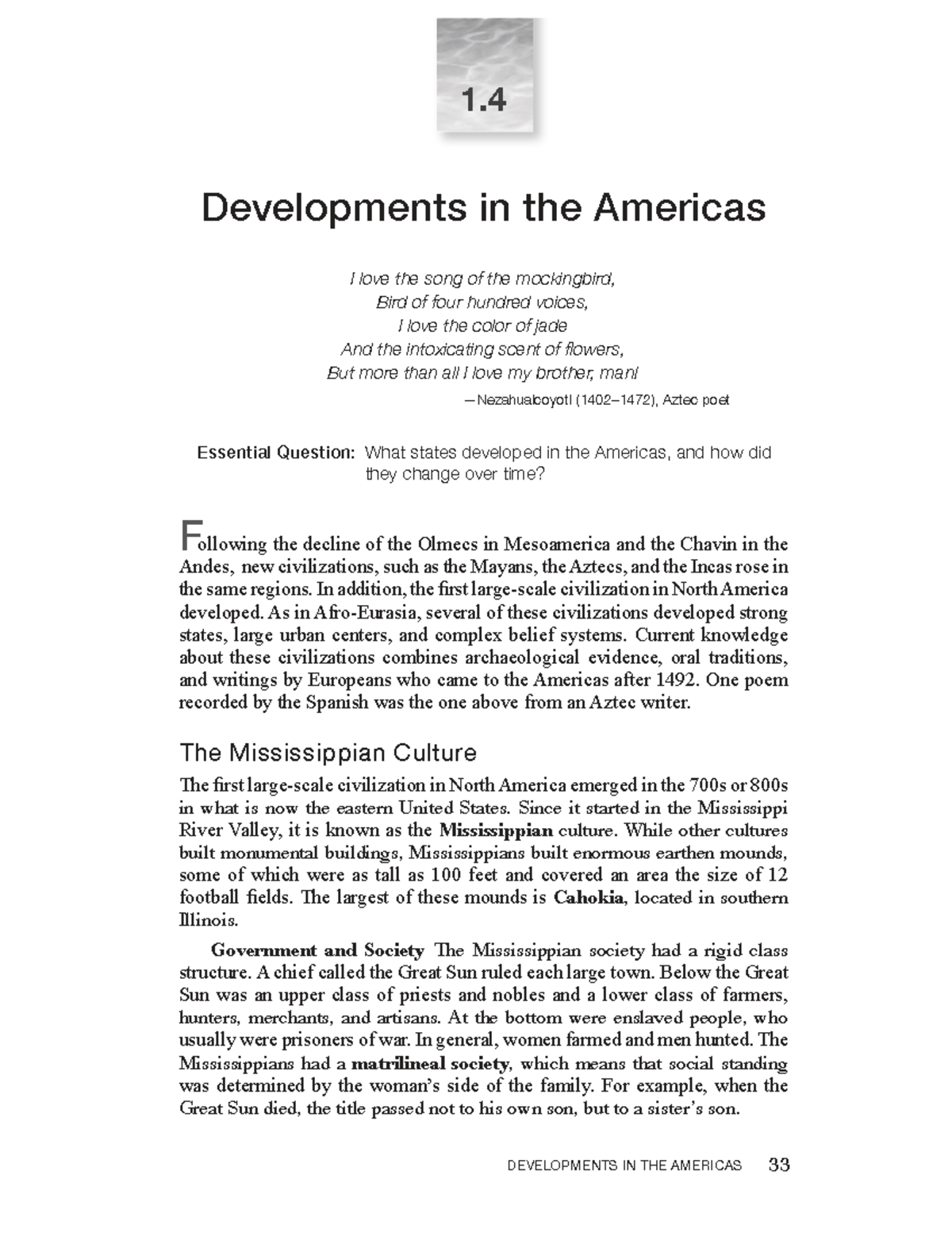 Developments in the Americas: Aztec, Inca, and Mayan Civilizations ...