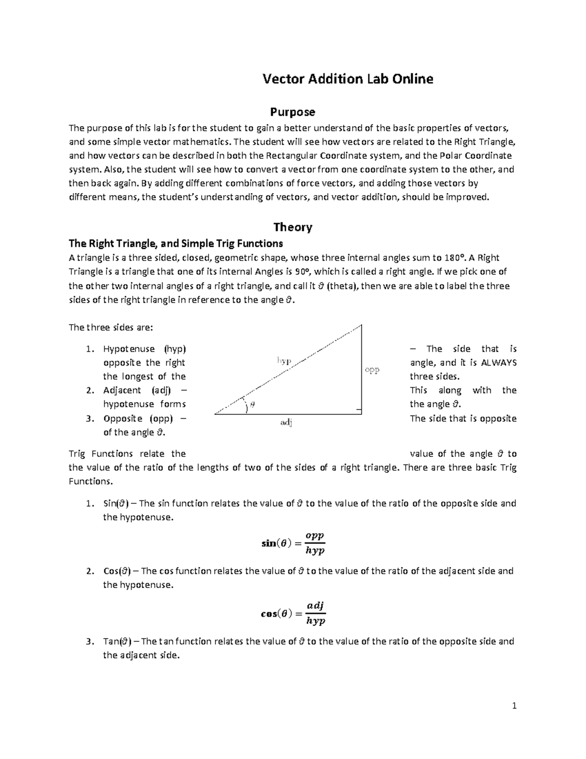 PHY 1951 Vector Addition Lab Online - Vector Addition Lab Online ...