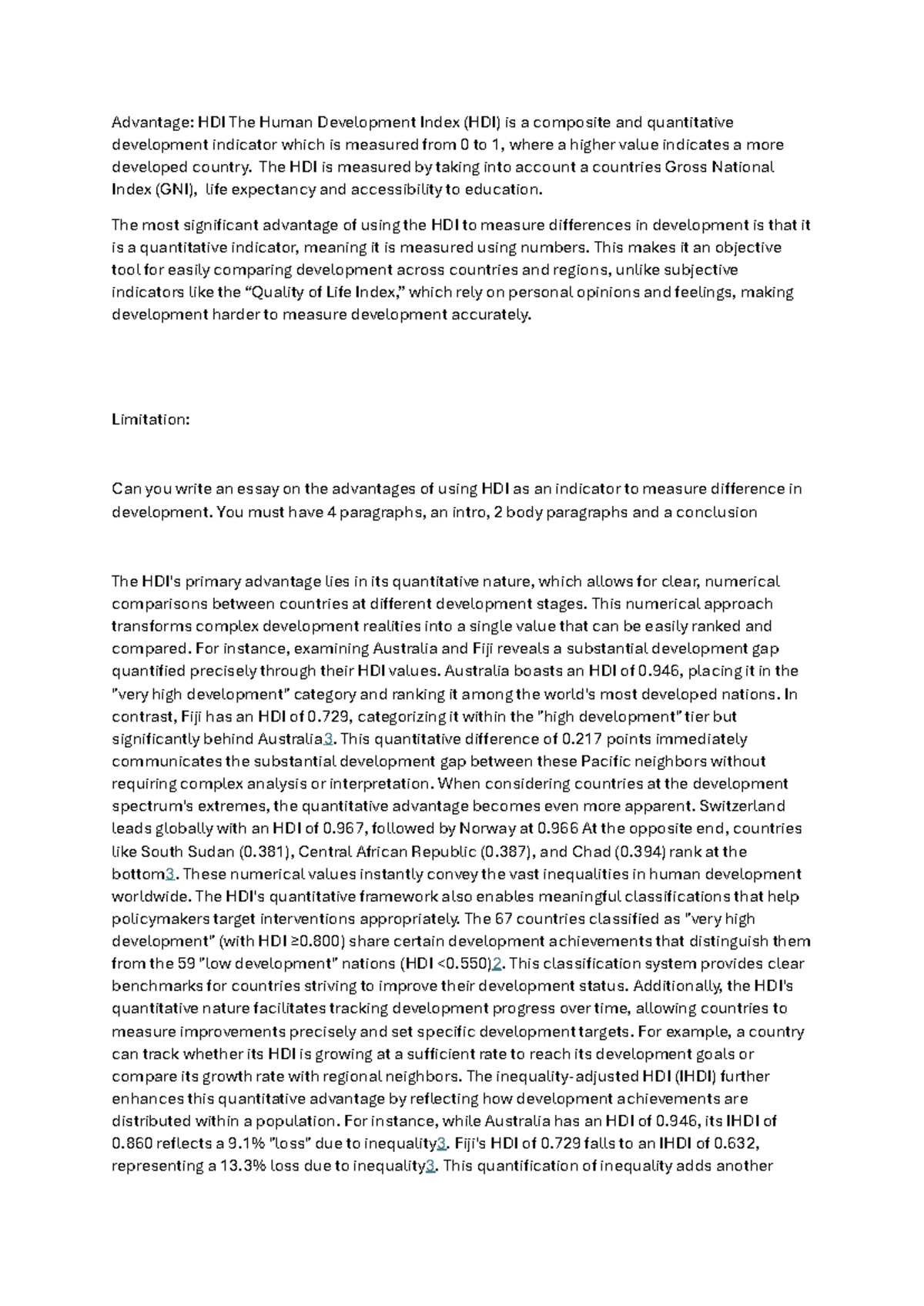 HDI Analysis: Exploring Advantages & Limitations as a Development ...