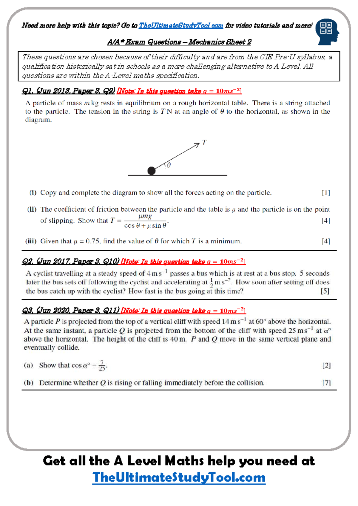 ALevel Maths Revision - Need more help with this topic? Go to ...