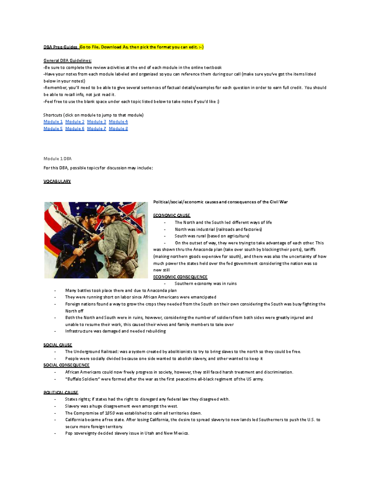 V21 U.S. History Mod Notes: Civil War and Beyond Study Guide - Studocu