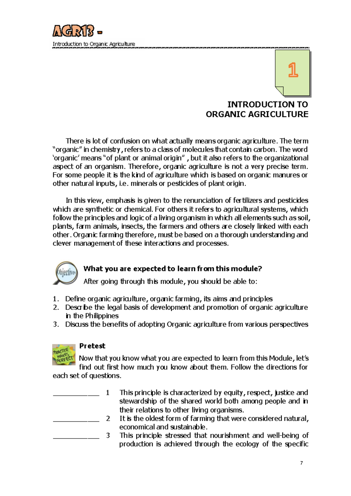 Introduction to Organic Agriculture: Principles and Practices - Studocu