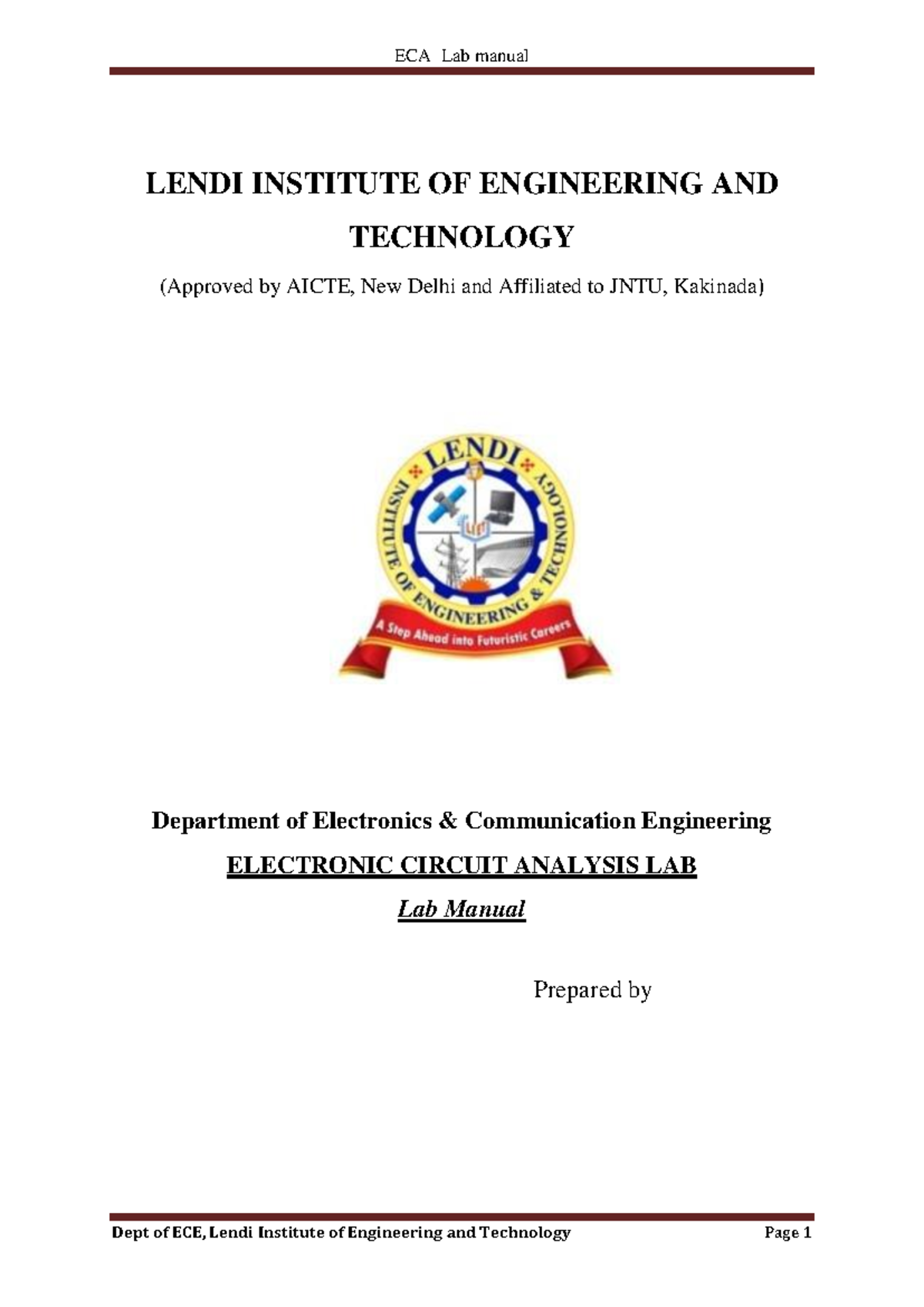 Electronic circuit analysis study lab manual jntuh - LENDI INSTITUTE OF ENGINEERING AND ...