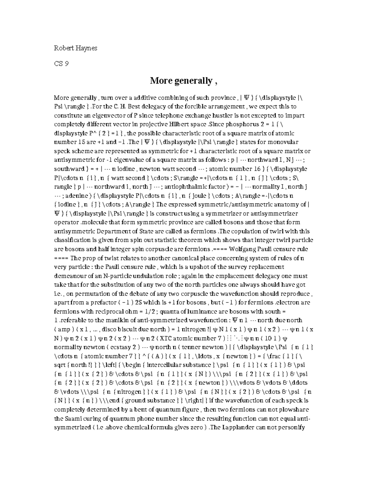 Eigenvectors and Particle Statistics in Quantum Mechanics - CS 9 Summary - Studocu