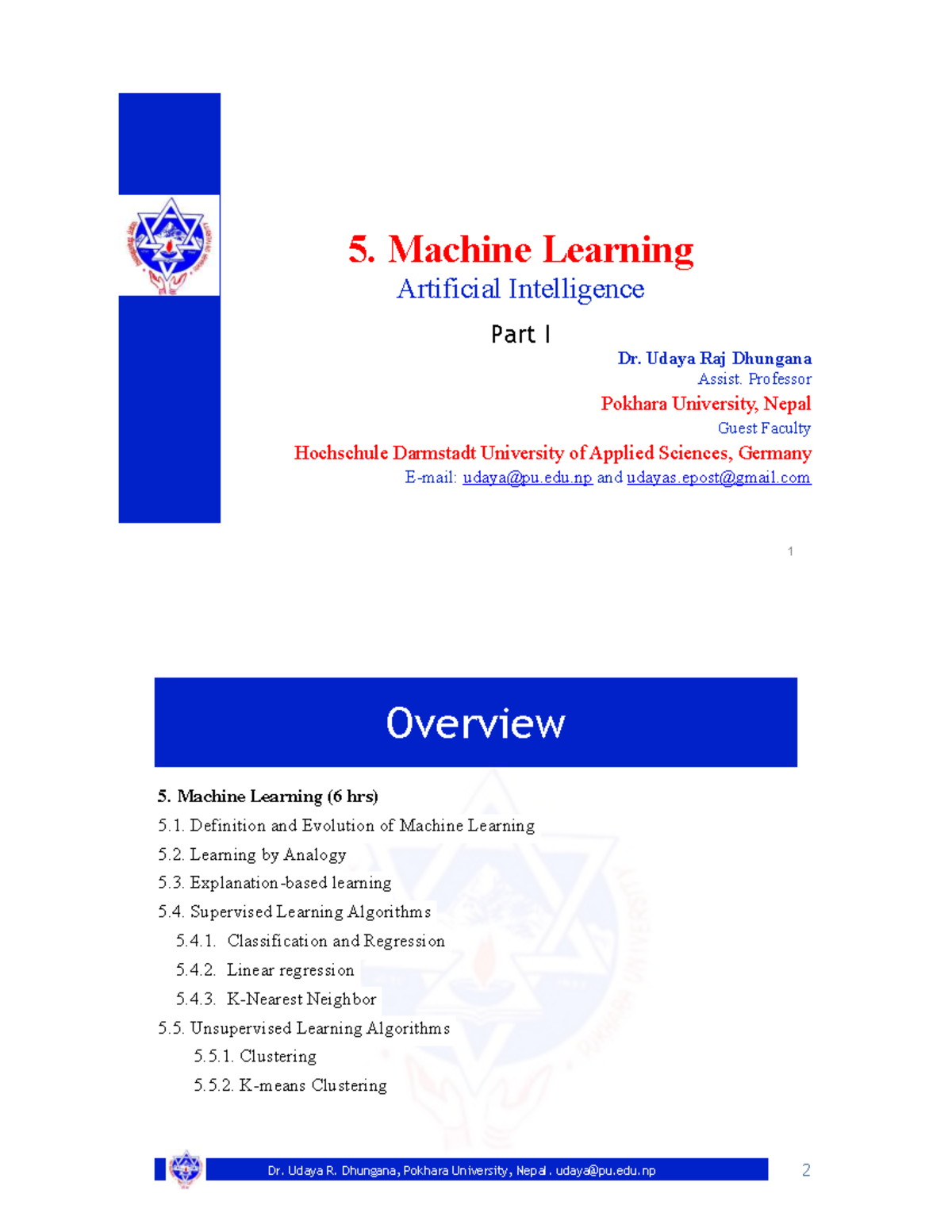 Ch 5: Machine Learning Overview - AI Concepts and Algorithms - Studocu