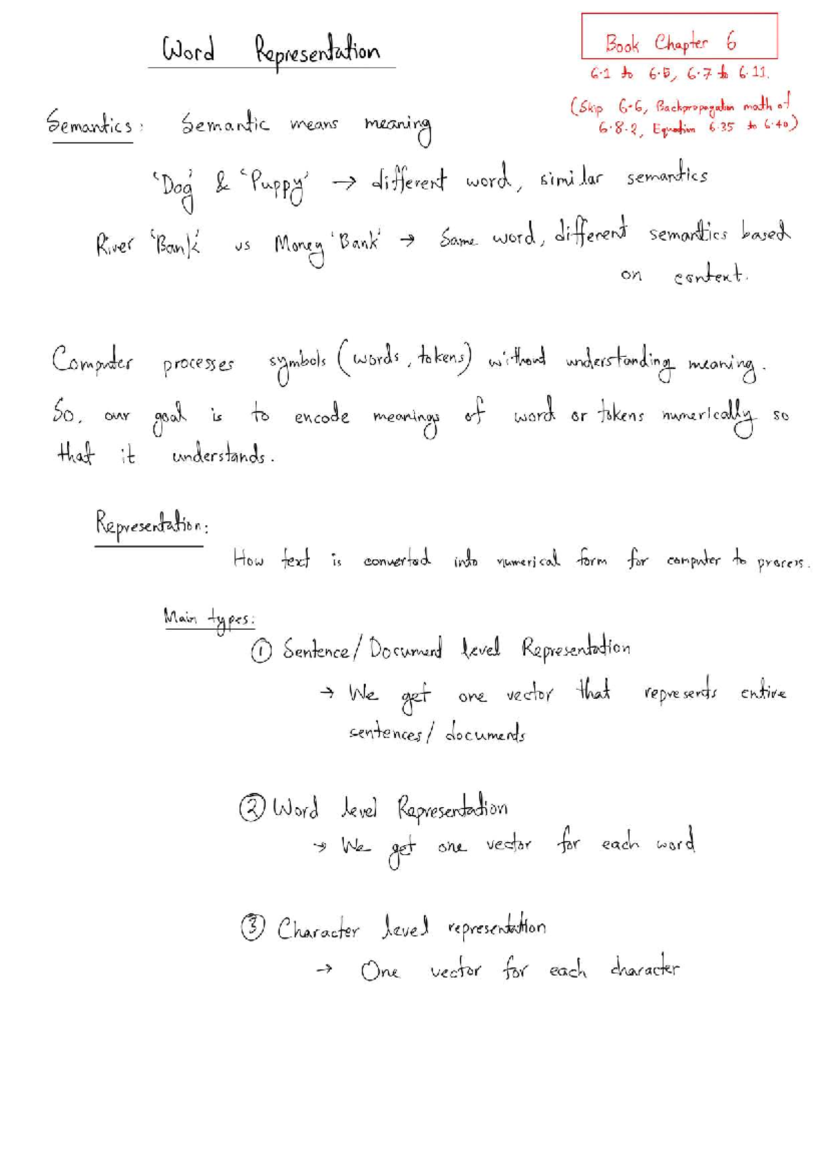 Word Representation Lecture 4: Chapter 6.1-6.5, 6.7-6.11 - Studocu