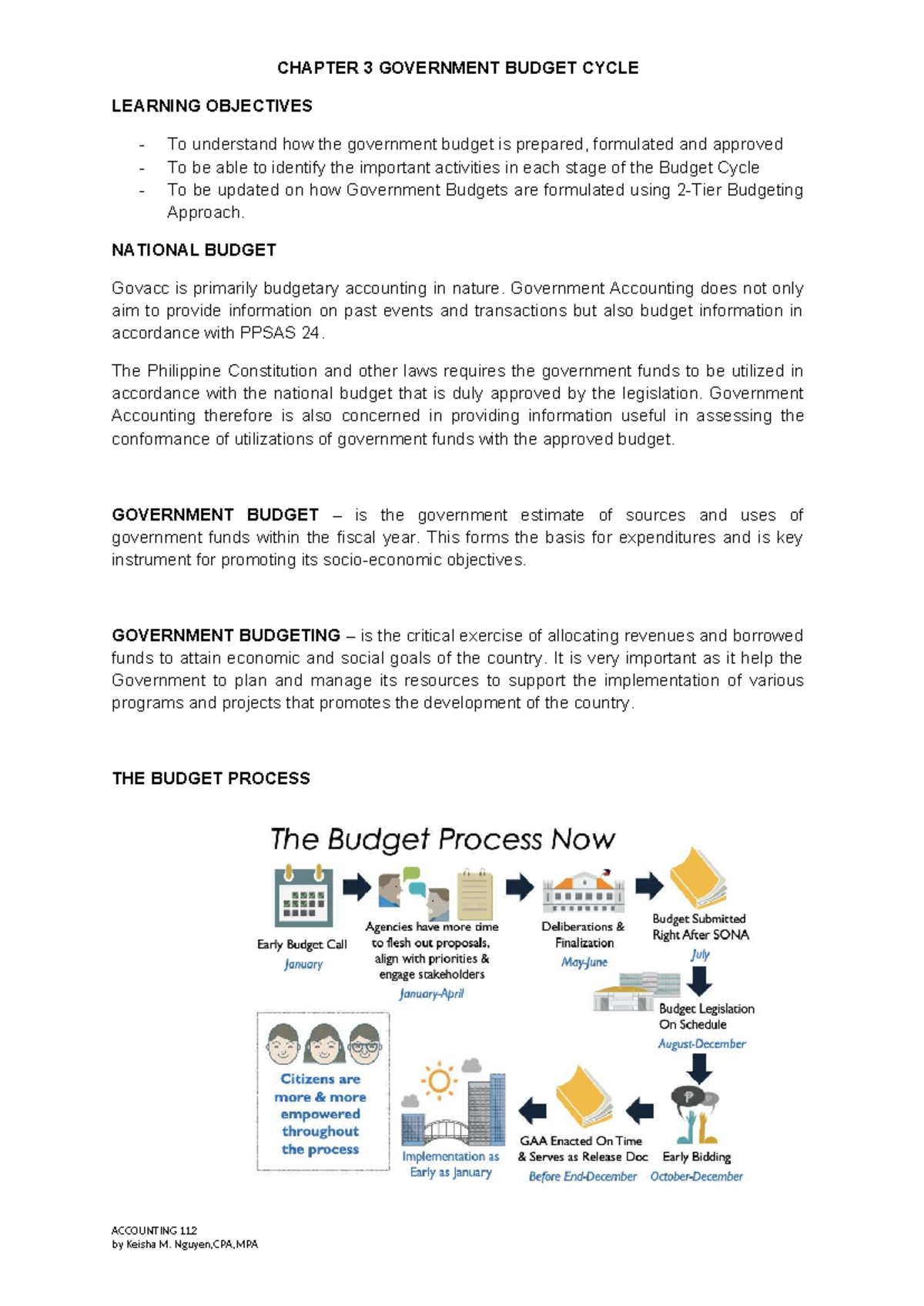 ACCOUNTING 112: Chapter 3 - Understanding the Government Budget Cycle ...