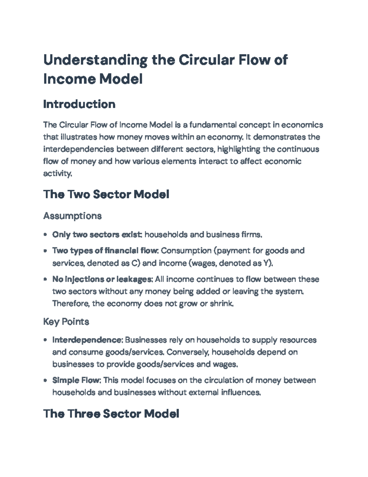 Understanding the Circular Flow of Income Model: Key Concepts for Econ ...
