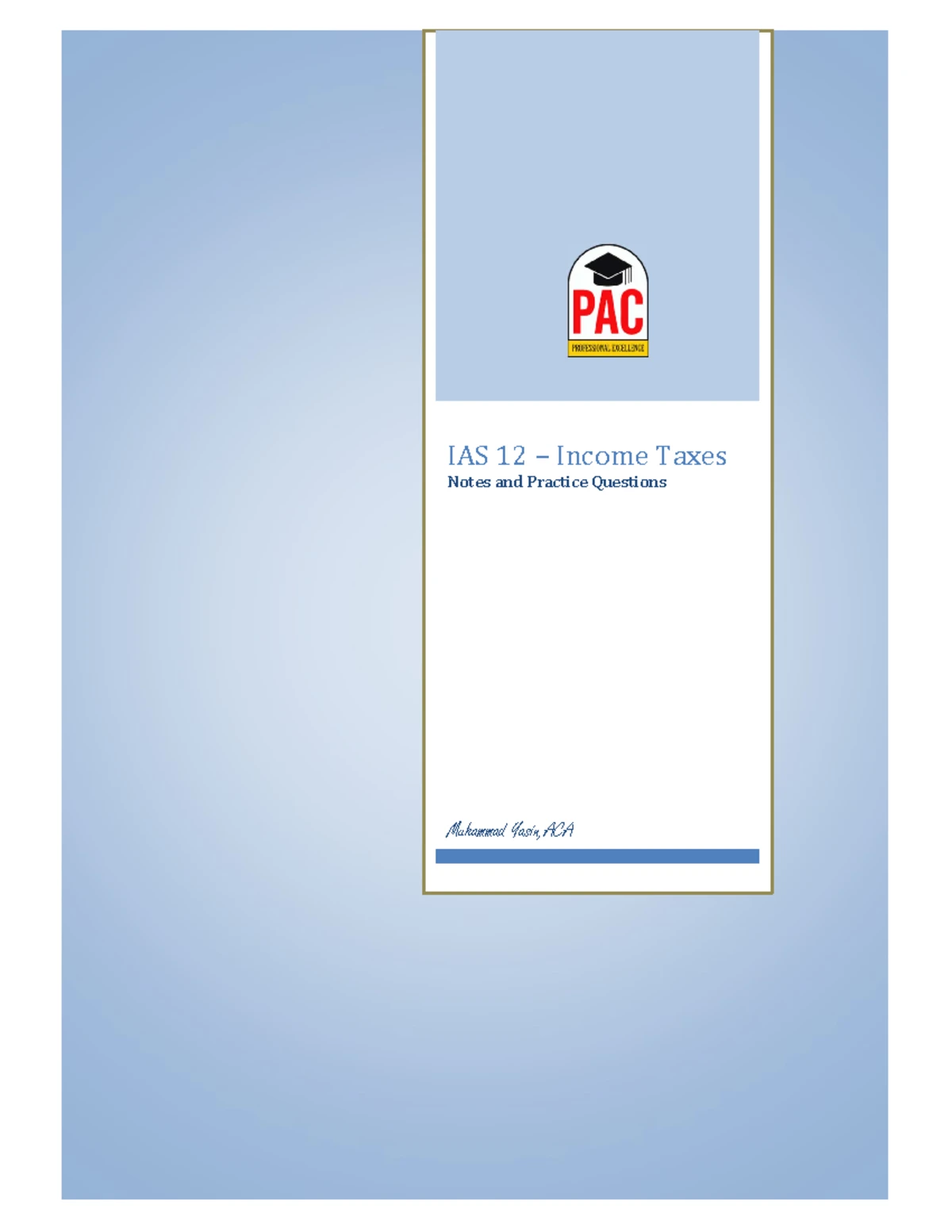 CFAP Syllabus Outline - CFAP 1 & 6 Exam Preparation Guide - Studocu