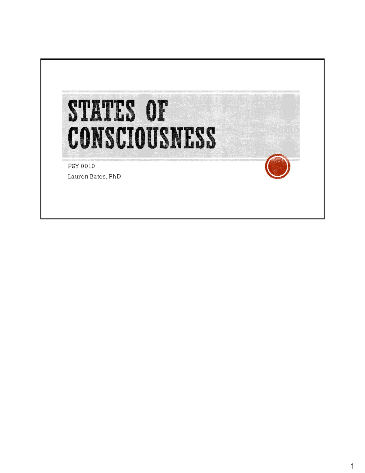 Substance Use, Sleep, and Consciousness: PSY 0010 Lecture Notes - Studocu