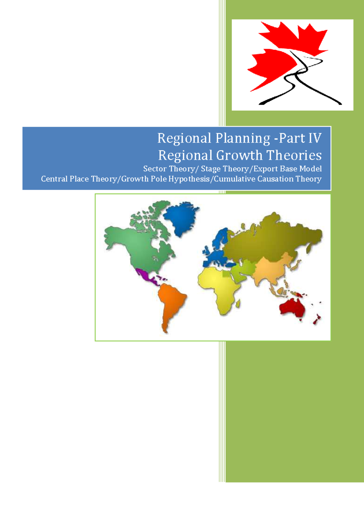 Regional Growth Theories: Sector, Central Place, and Export Base Models ...