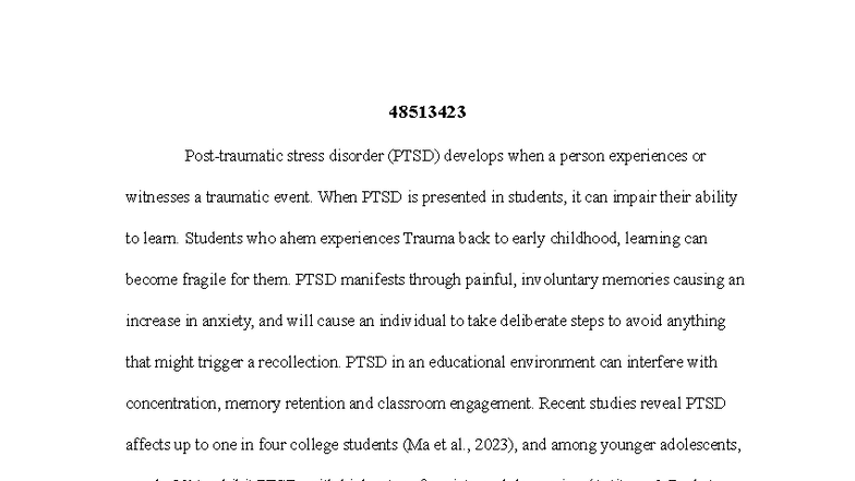 48513423 How PTSD Affects Learning in Students: Implications and ...