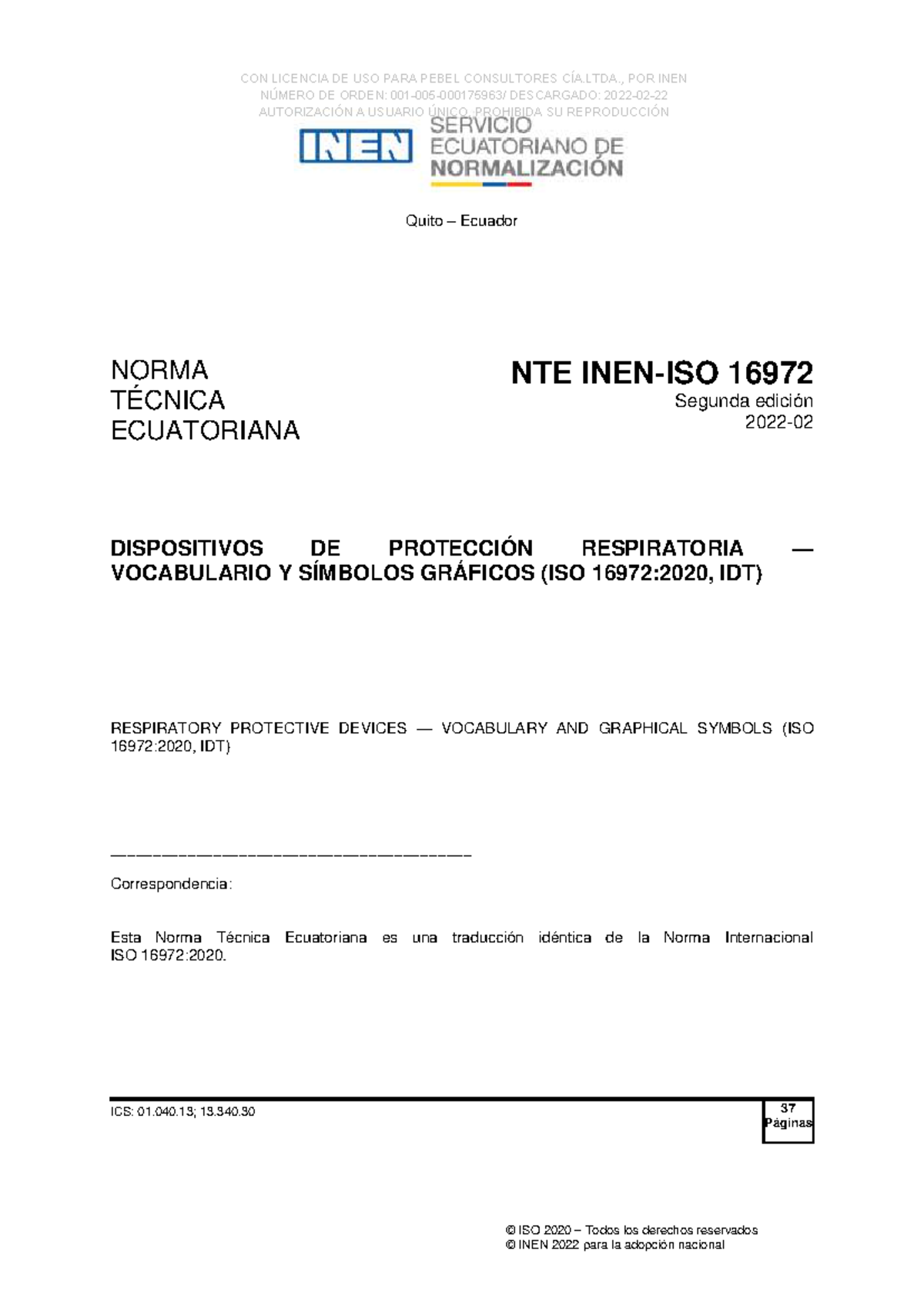 NTE 16972: Vocabulario y Símbolos Gráficos de Dispositivos de ...