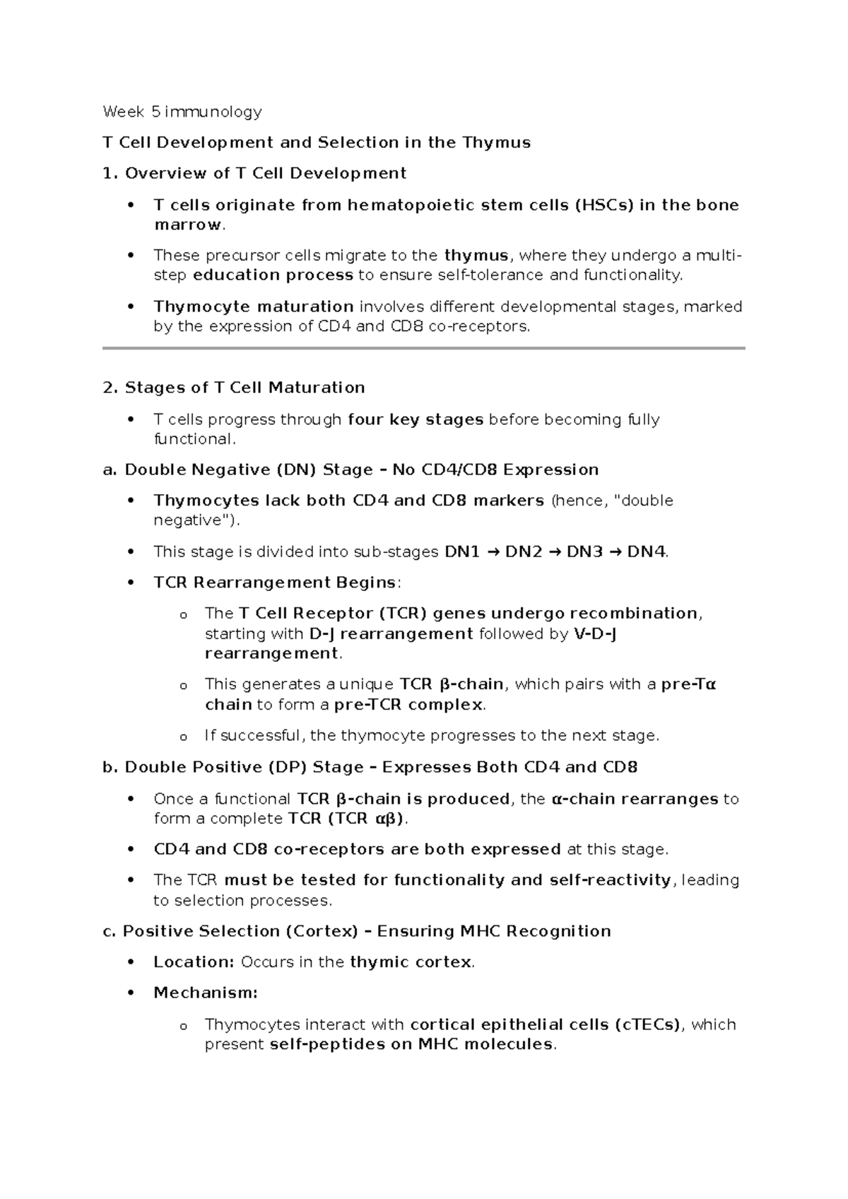 T Cell Development and Selection in the Thymus: A Detailed Overview ...