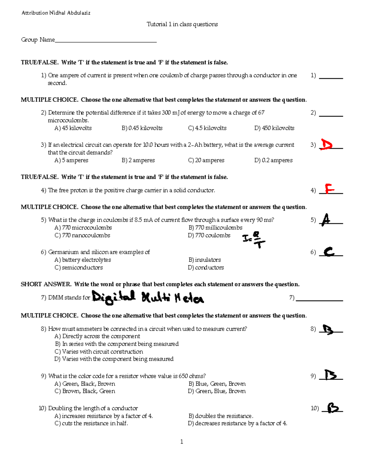 Tutorial 1 in class questions sol - Tutorial 1 in class questions Group ...