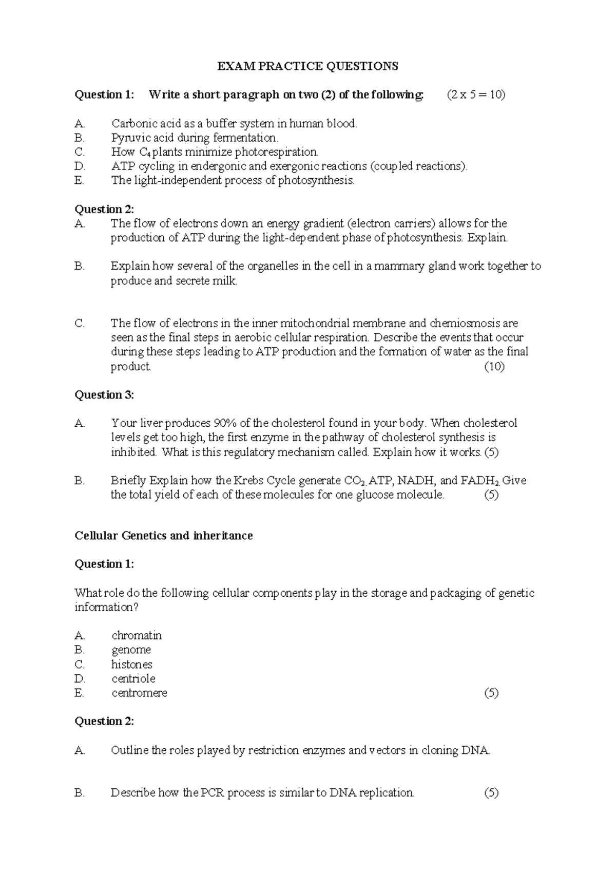 Practice Problems for Chapter 10: Gases and Their Properties CHE 116 ...